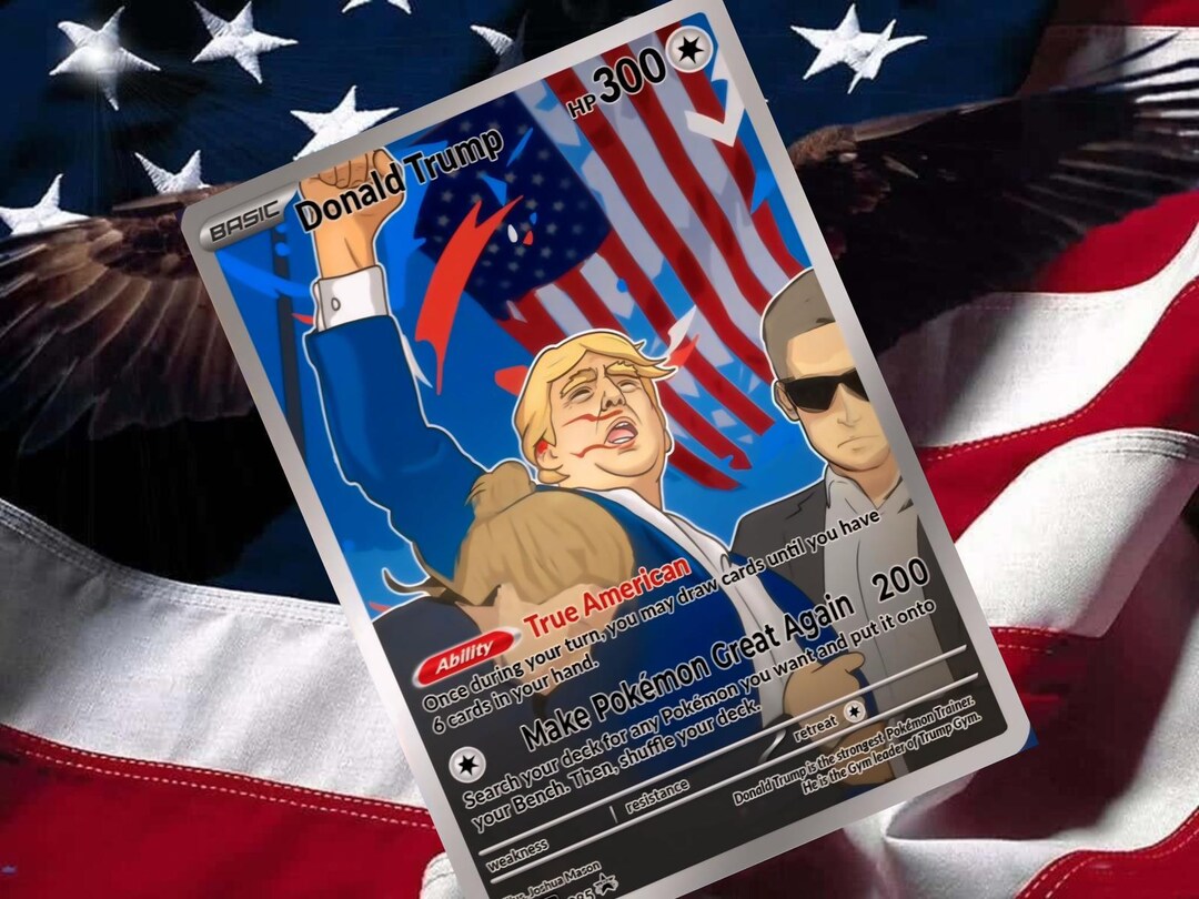 Donald Trump Gx Vsstar Ex Pokemon Custom Card Holographic Etsy