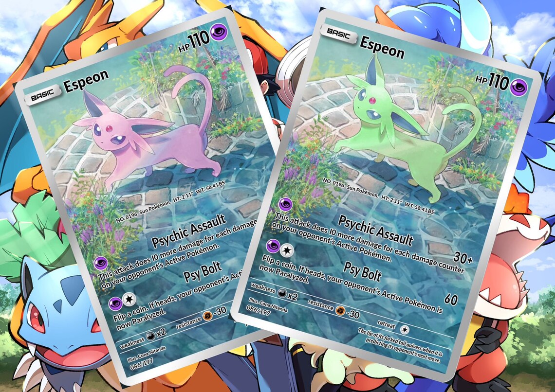 Espeon Gx V Vstar Pokemon Custom Card Holographic - Etsy