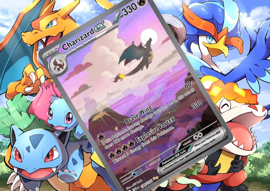 Charizard Ex Full Art 151 Gx V Vsstar Pokemon Custom Card Holographic - Etsy
