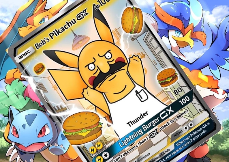 Bob's Pikachu Gx V Vsstar Pokemon Custom Card Holographic - Etsy