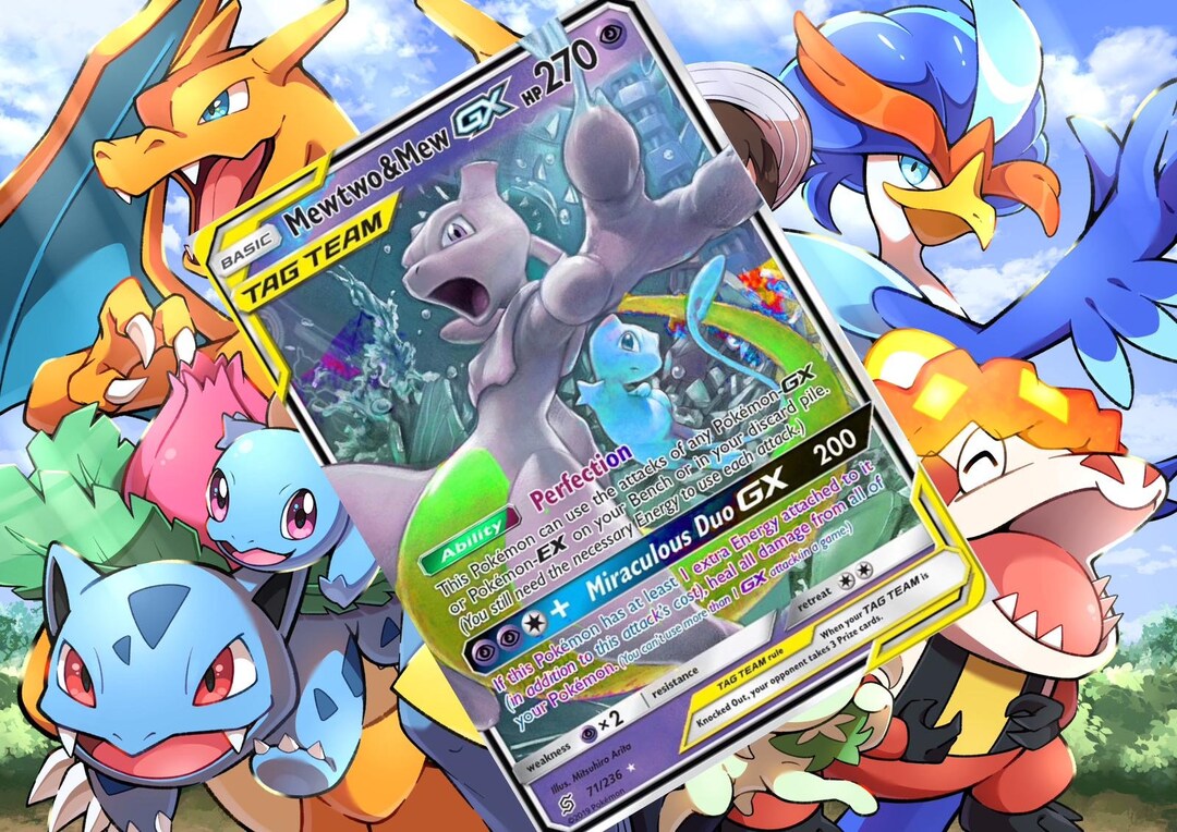 Mewtwo Mew Gx V Ex Vstar Pokemon Custom Card Holographic - Etsy