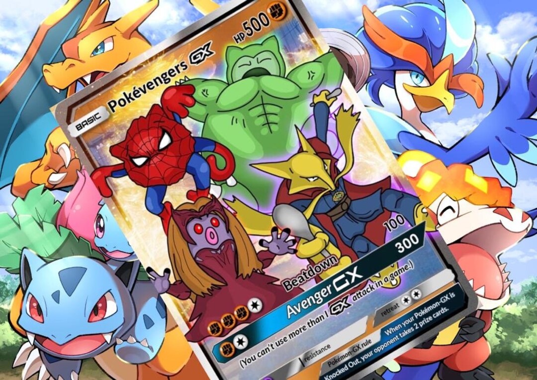 Pokevengers Gx V Vsstar Pokemon Custom Card Holographic - Etsy