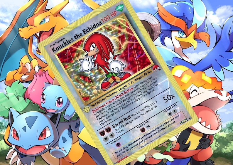Knuckles the Echidna Pokemon Custom Card Holographic - Etsy