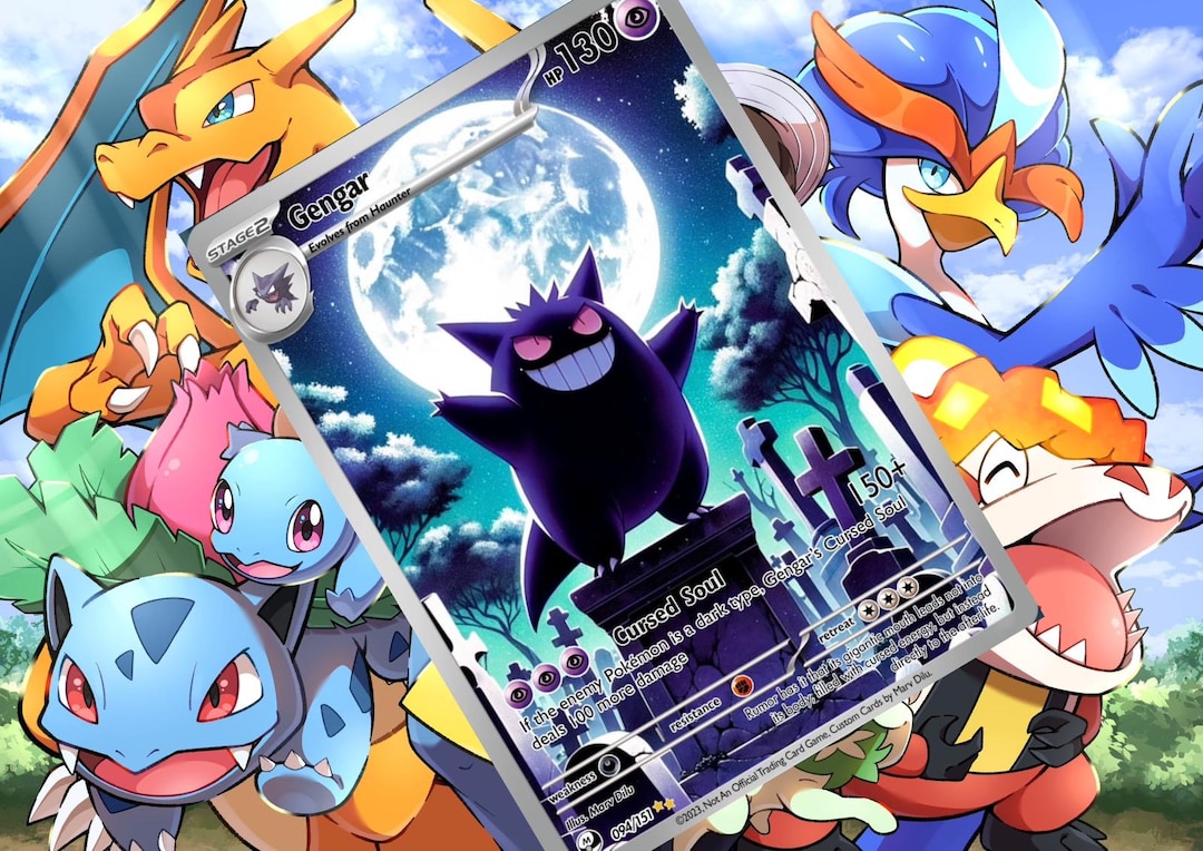 Gengar V Ex Gx Vsstar Pokemon Custom Card Holographic - Etsy