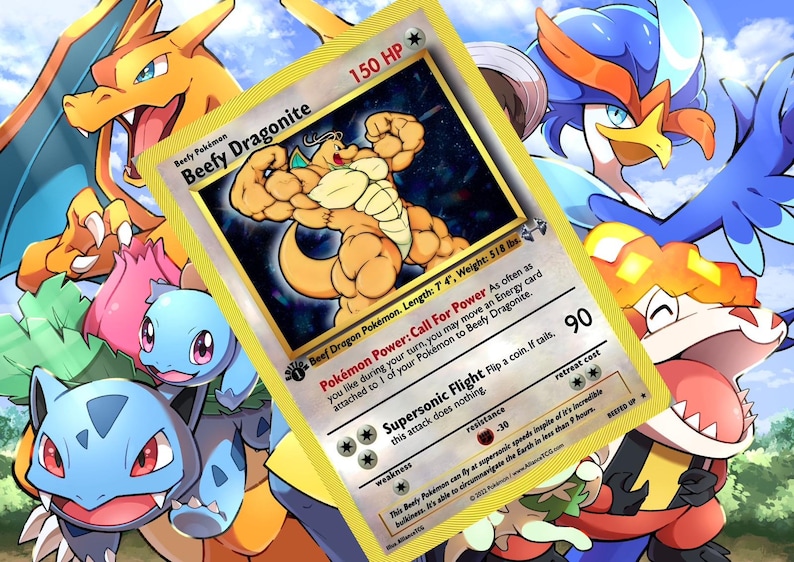 Beefy Dragonite V Gx Vstar Ex Pokemon Custom Card Holographic - Etsy