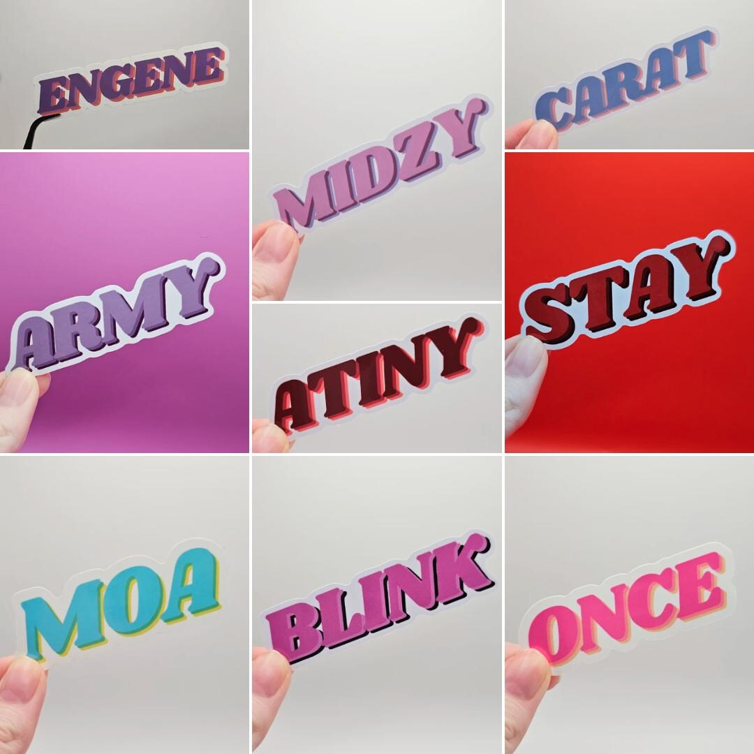 KPOP Fandom Names Vinyl Sticker - Army/bts, Stay/stray Kids, Atiny/ateez, Once/twice, MOA/TXT ...
