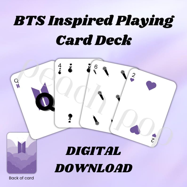 BTS Inspired Playing Cards KPOP Game Digital Download - Etsy