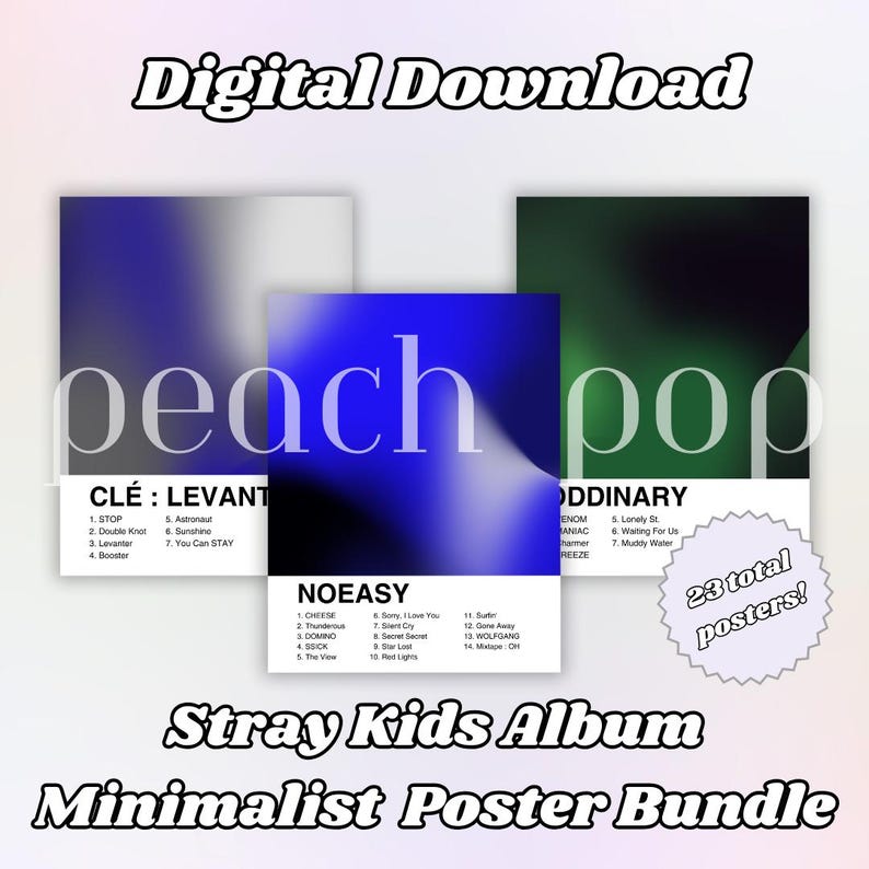 Bundle of 23 Stray Kids (SKZ) Album Inspired Minimalist Subtle Posters ...