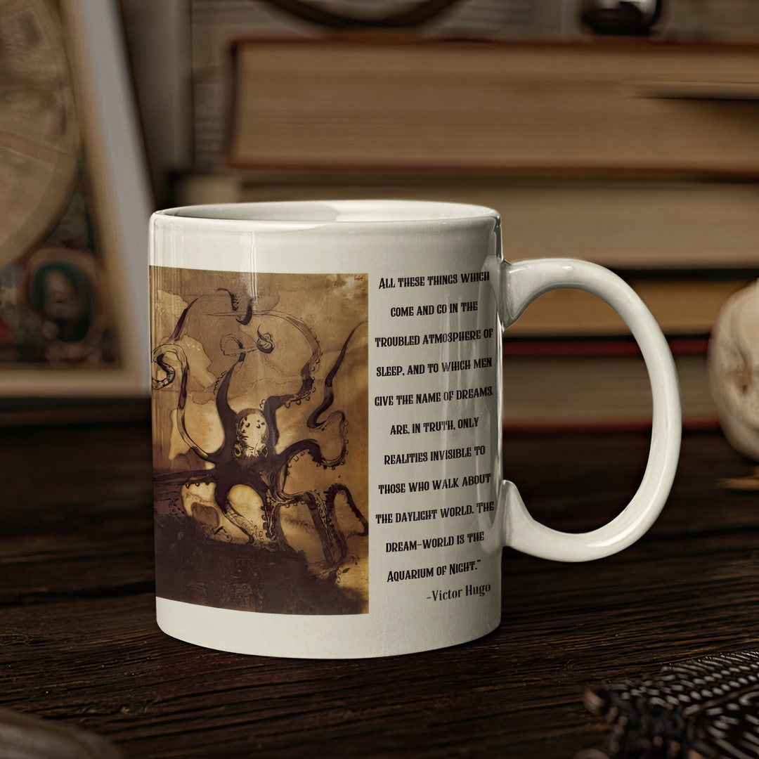 Victor Hugo Quote Mug: Octopus Illustration, Literary Gift - Etsy