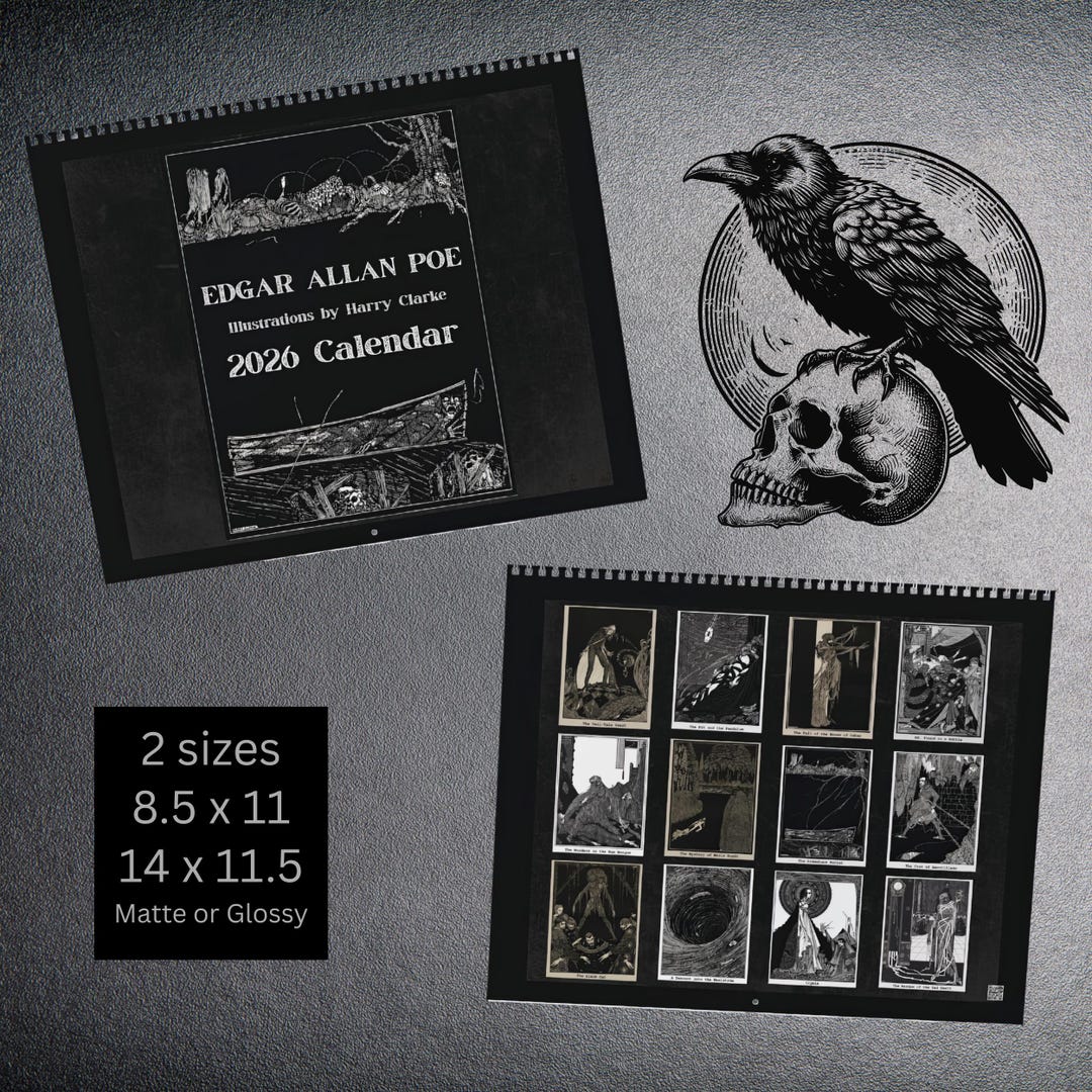 Edgar Allan Poe 2026 Wall Calendar, Vintage Illustrations by Harry ...