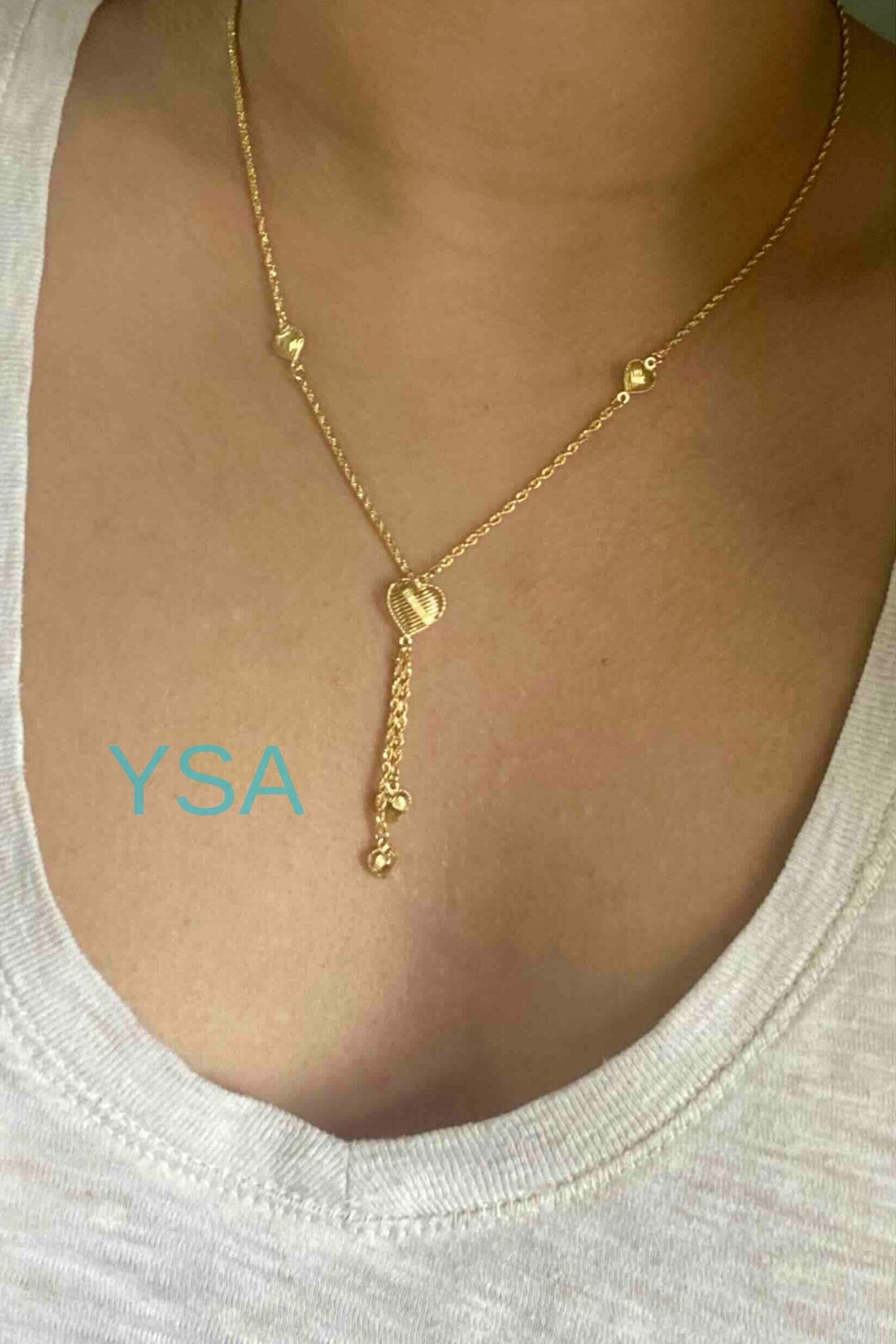 14K Gold Heart Necklace for Women, Everyday Minimalist Elegant Rope ...