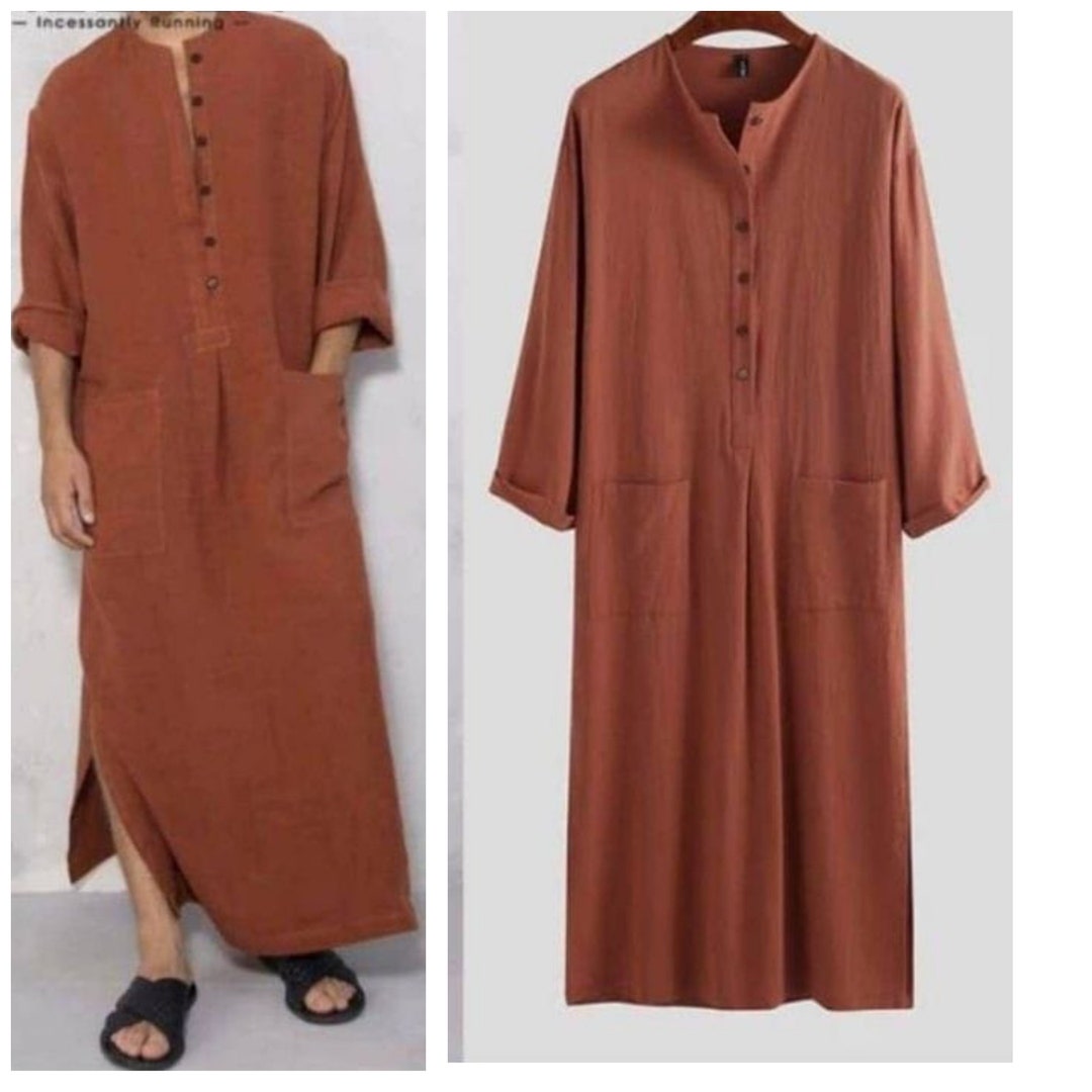 Man Kaftan Linen Kaftan SPA Men Lead All Color Loose Fit - Etsy