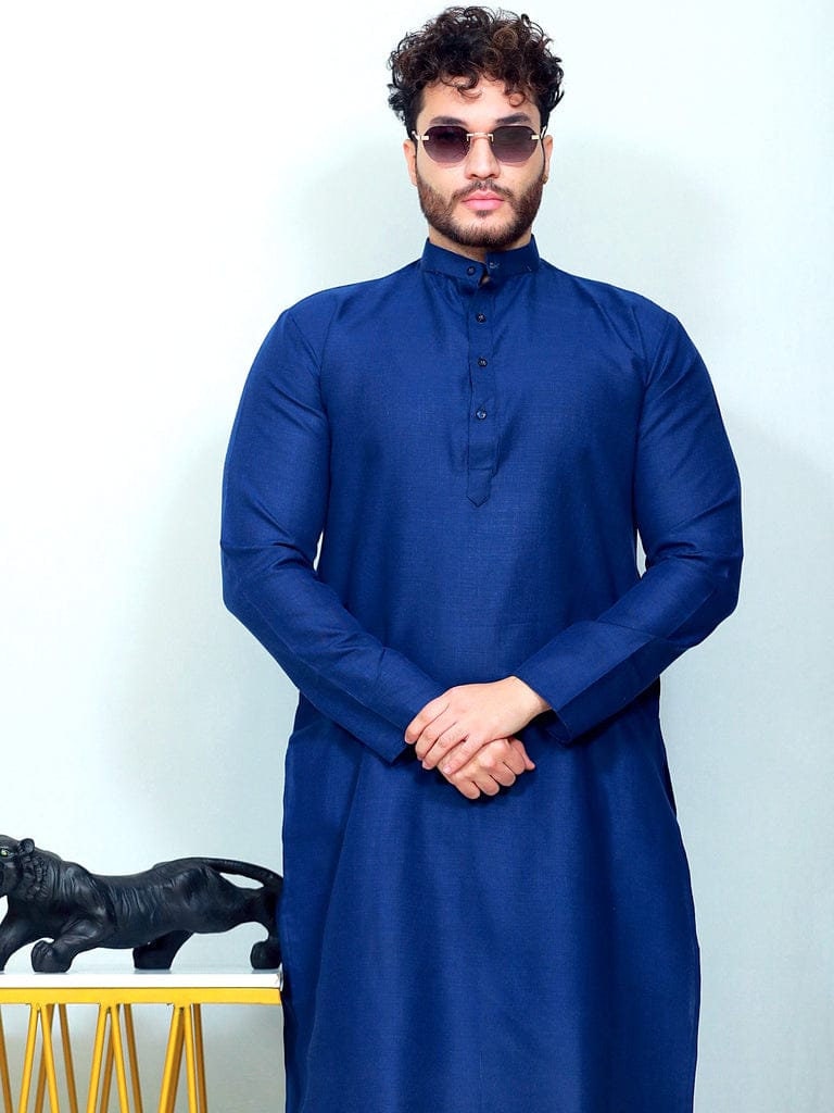Men's Royal Blue Kurta With White Pyjama, Design Men's Suit Brands ...