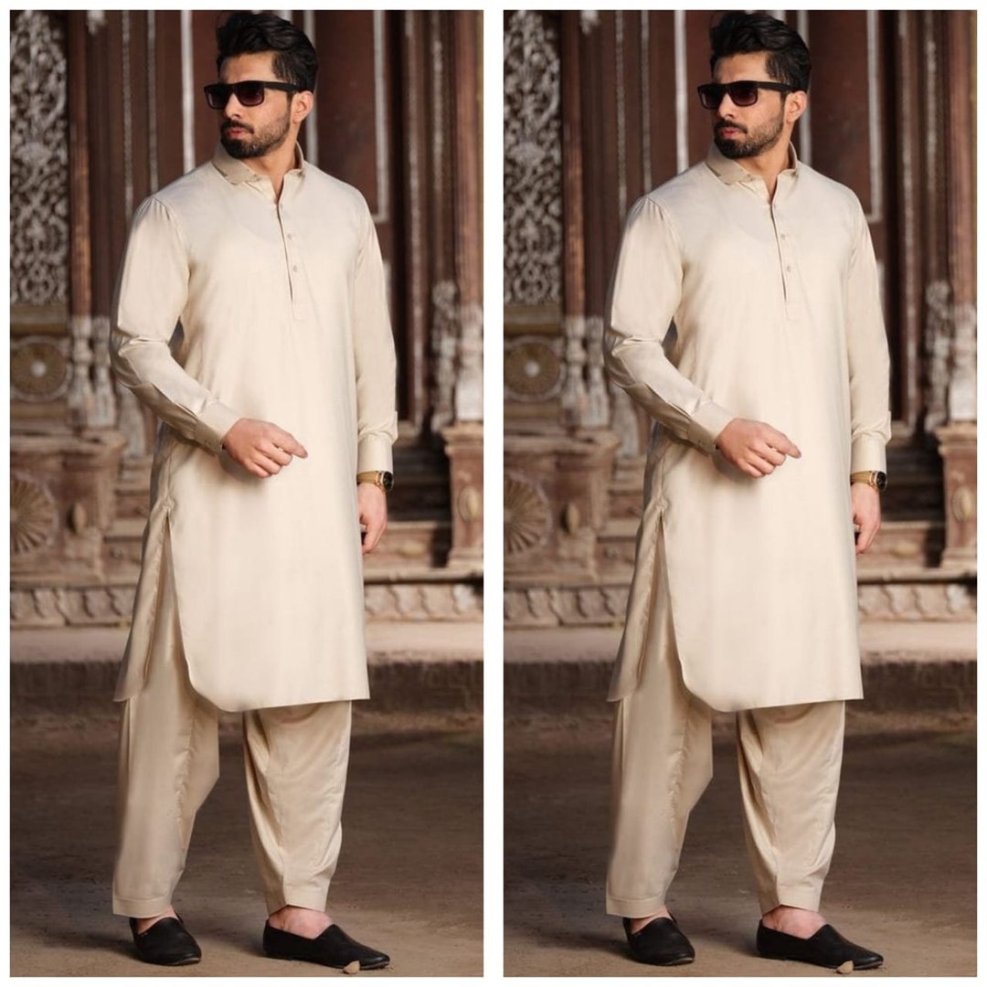 Mens Diwali Pathani Suit Mens Salwar Kamiz Set White Color - Etsy