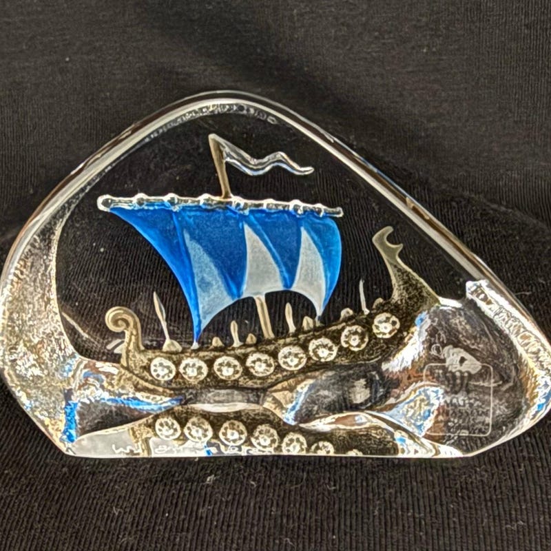 Crystal Viking Paperweight - Etsy