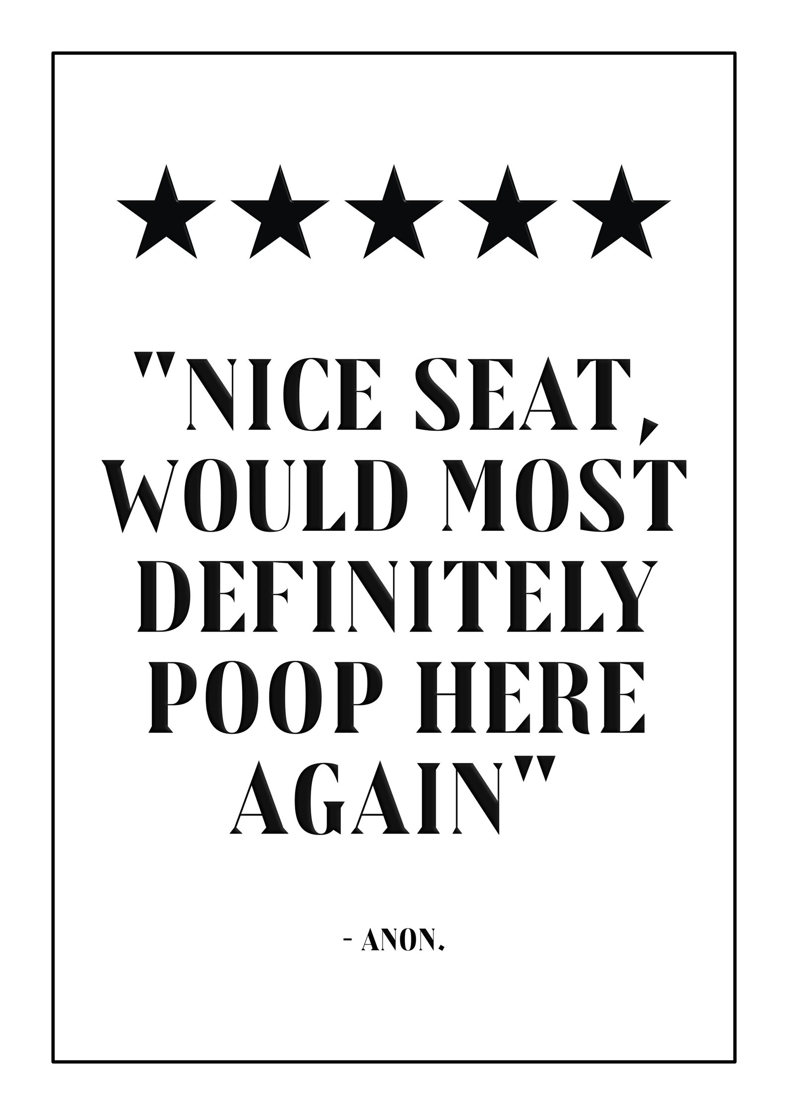 Toilet Review Print Poop Poster Bathoom Wall Art A1 A2 A3 A4 Bathroom ...