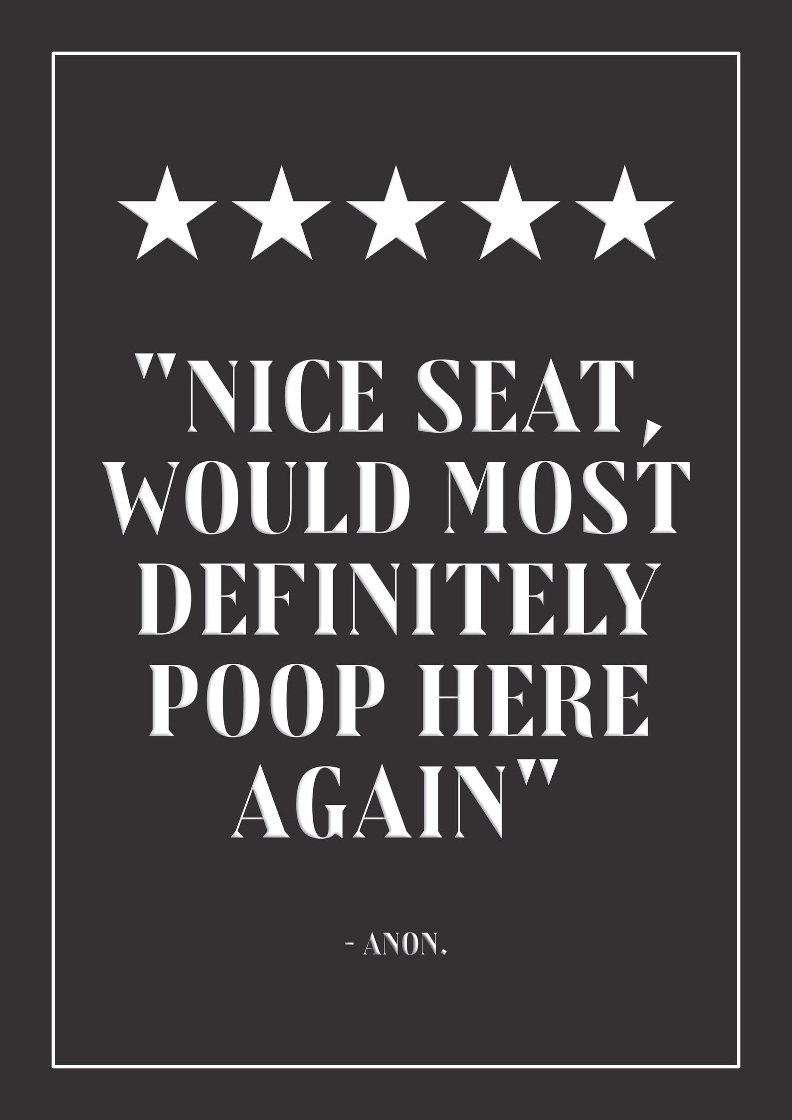 Toilet Review Print Poop Poster Bathoom Wall Art A1 A2 A3 A4 Bathroom ...