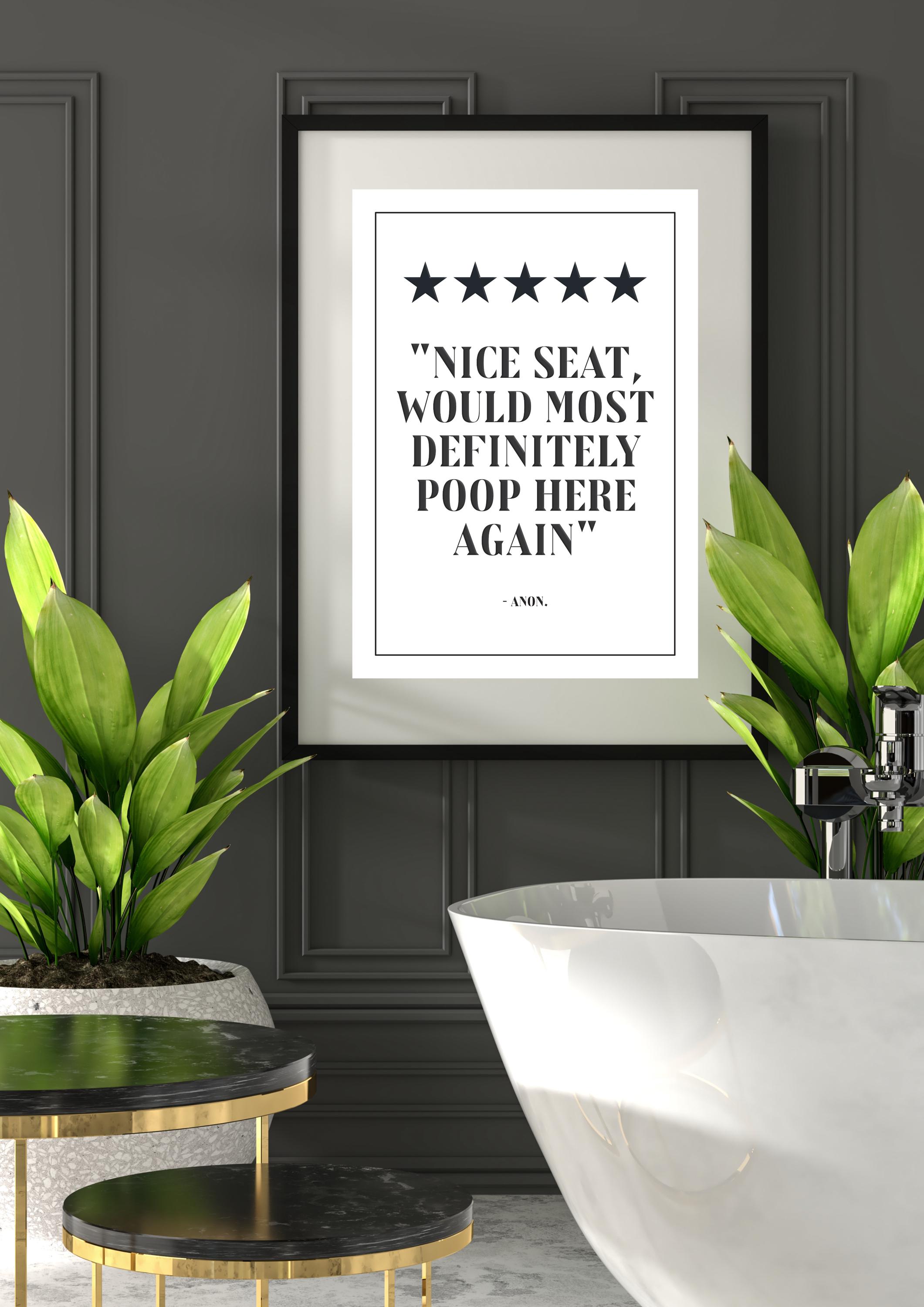 Toilet Review Print Poop Poster Bathoom Wall Art A1 A2 A3 A4 Bathroom ...