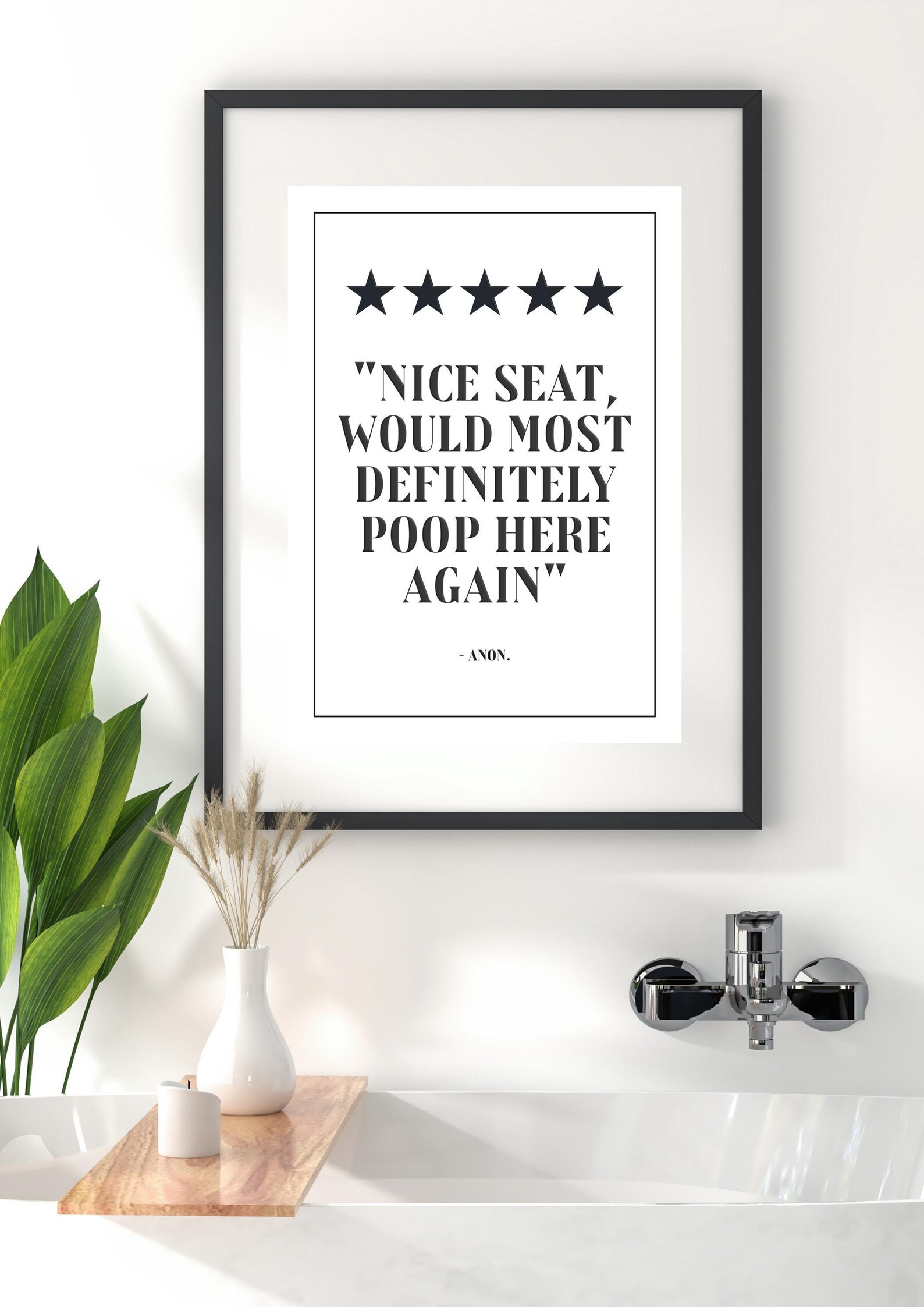 Toilet Review Print Poop Poster Bathoom Wall Art A1 A2 A3 A4 Bathroom ...