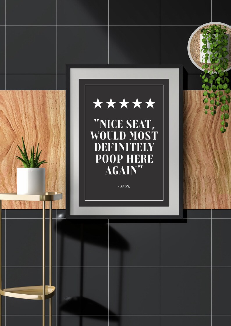 Toilet Review Print Poop Poster Bathoom Wall Art A1 A2 A3 A4 Bathroom Prints Funny Toilet Print ...