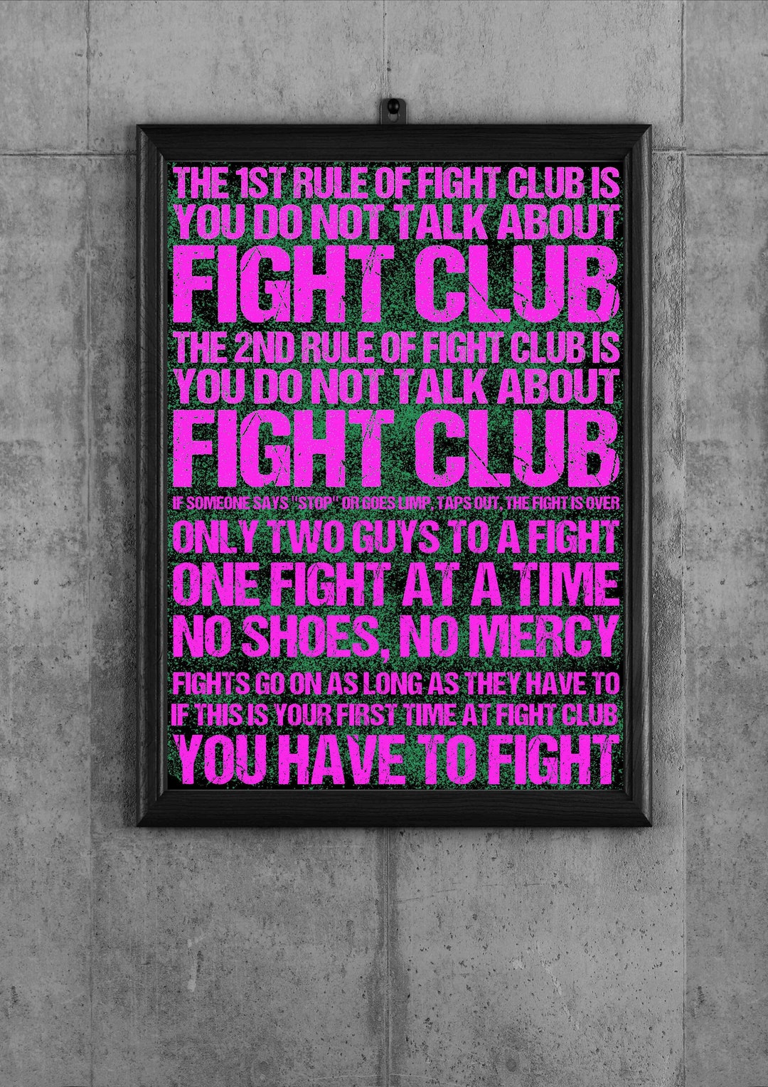 Fight Club the First Rule of Fight Club - Etsy