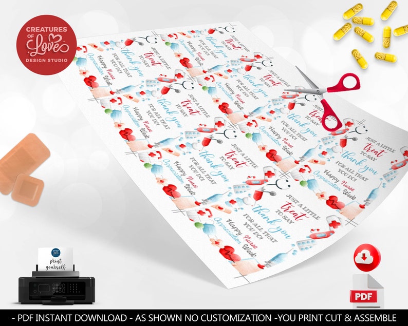 Nurse Appreciation Gift Tag Healthcare Staff Thank You Tag Nurse Week ...