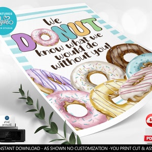 Teacher Appreciation Sign Donut Know Easter Sign Spring Volunteer ...