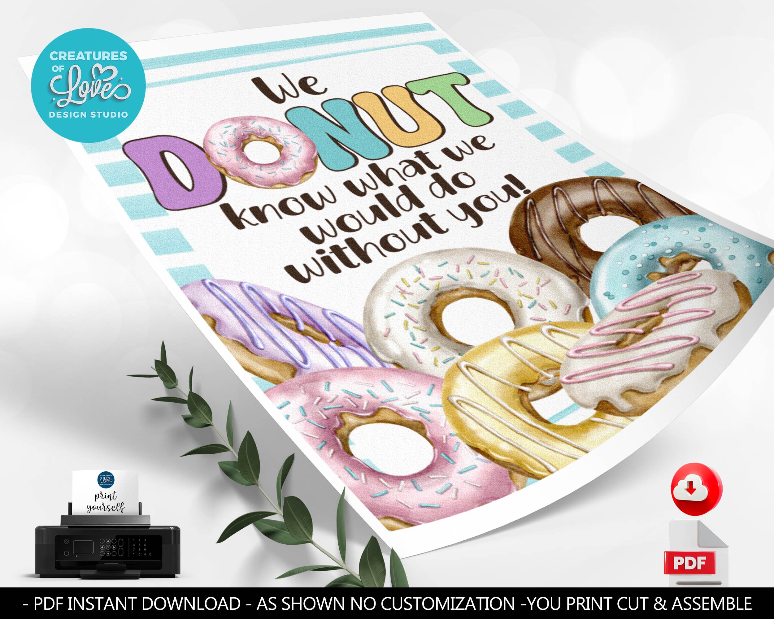 Teacher Appreciation Sign Donut Know Easter Sign Spring Volunteer ...