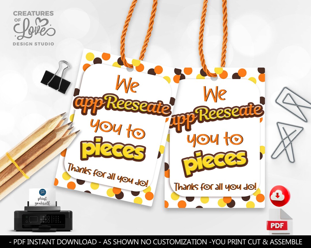 We Appreciate You to Pieces Teacher Appreciation Gift Tag Employee ...