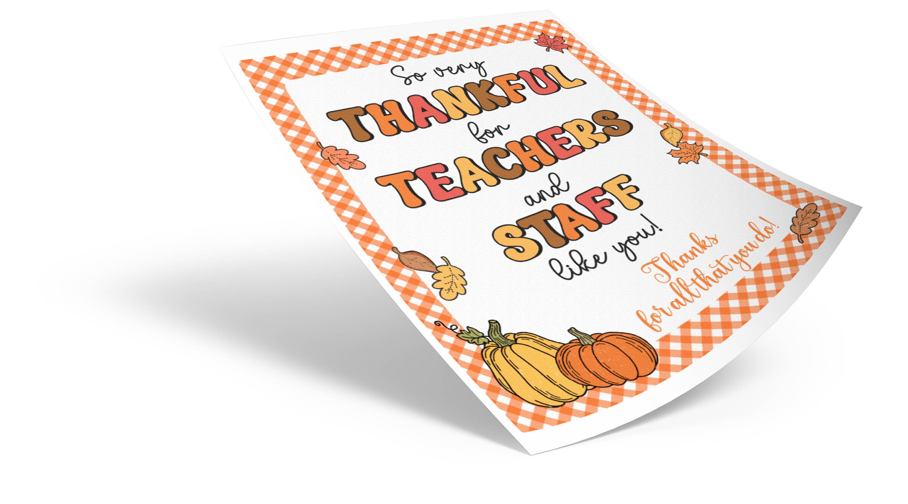 Thanksgiving Teacher Appreciation Sign so Very Thankful for Teachers ...