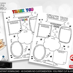 Teacher Appreciation Coloring Page End of the Year Teacher Gift School ...