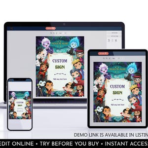 Editable Villains Custom Sign Villains Birthday Party Decor Evil ...