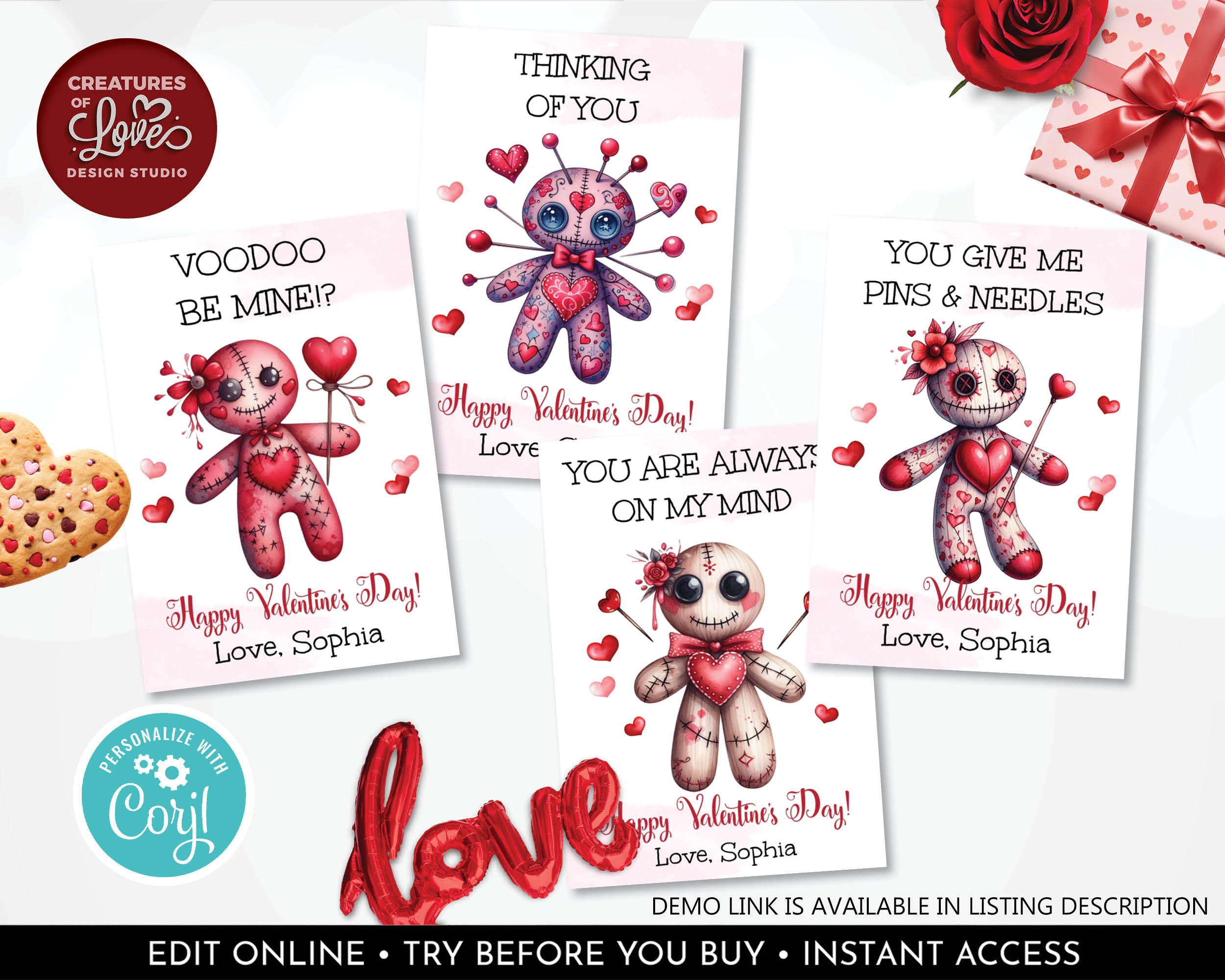 Editable Valentine's Day Cards Voodoo Valentines Cards Funny Valentines ...