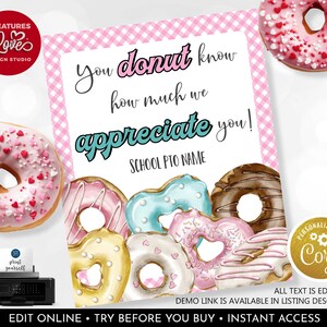 Editable Valentine's Day Teacher Appreciation Sign Valentine's Day ...