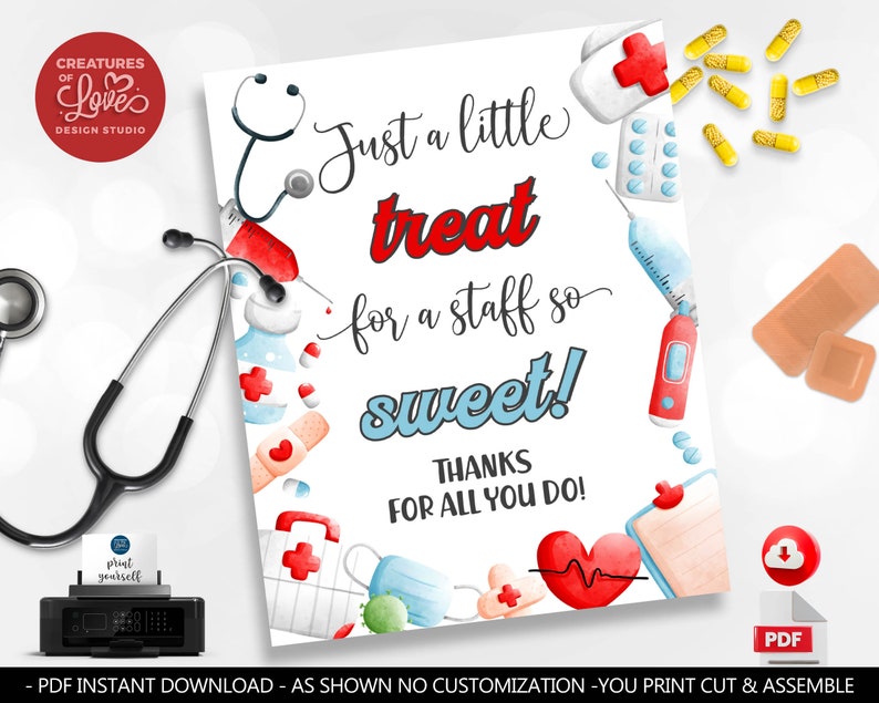 Nurse Appreciation Sign Nurses and Healthcare Staff A Treat for a Staff ...
