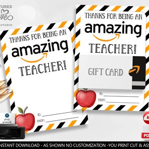 Teacher Appreciation Gift Card Holder Thank You School Staff Coworker ...