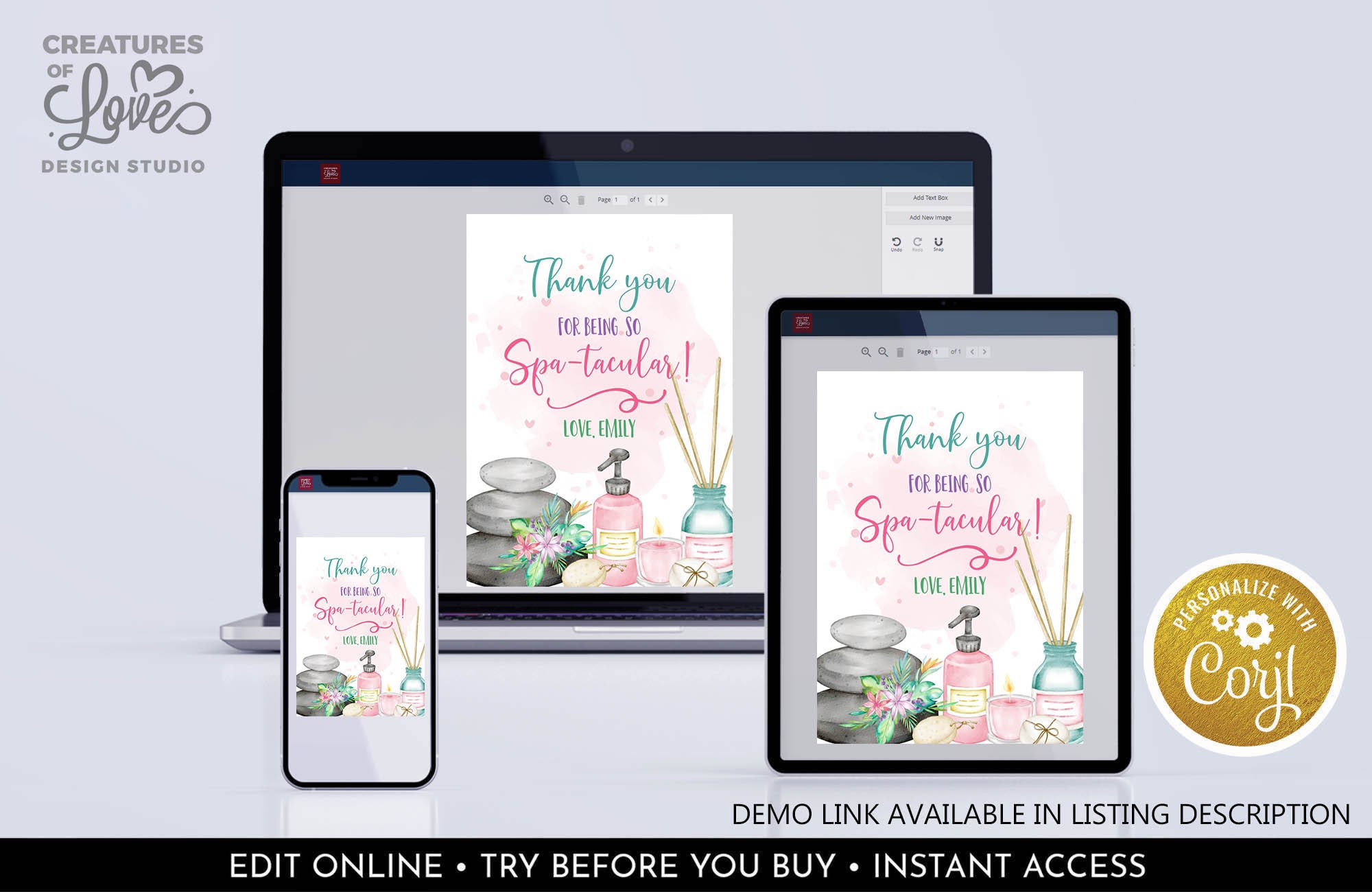 EDITABLE Teacher Appreciation Spa Tags School Employee Staff Boss ...