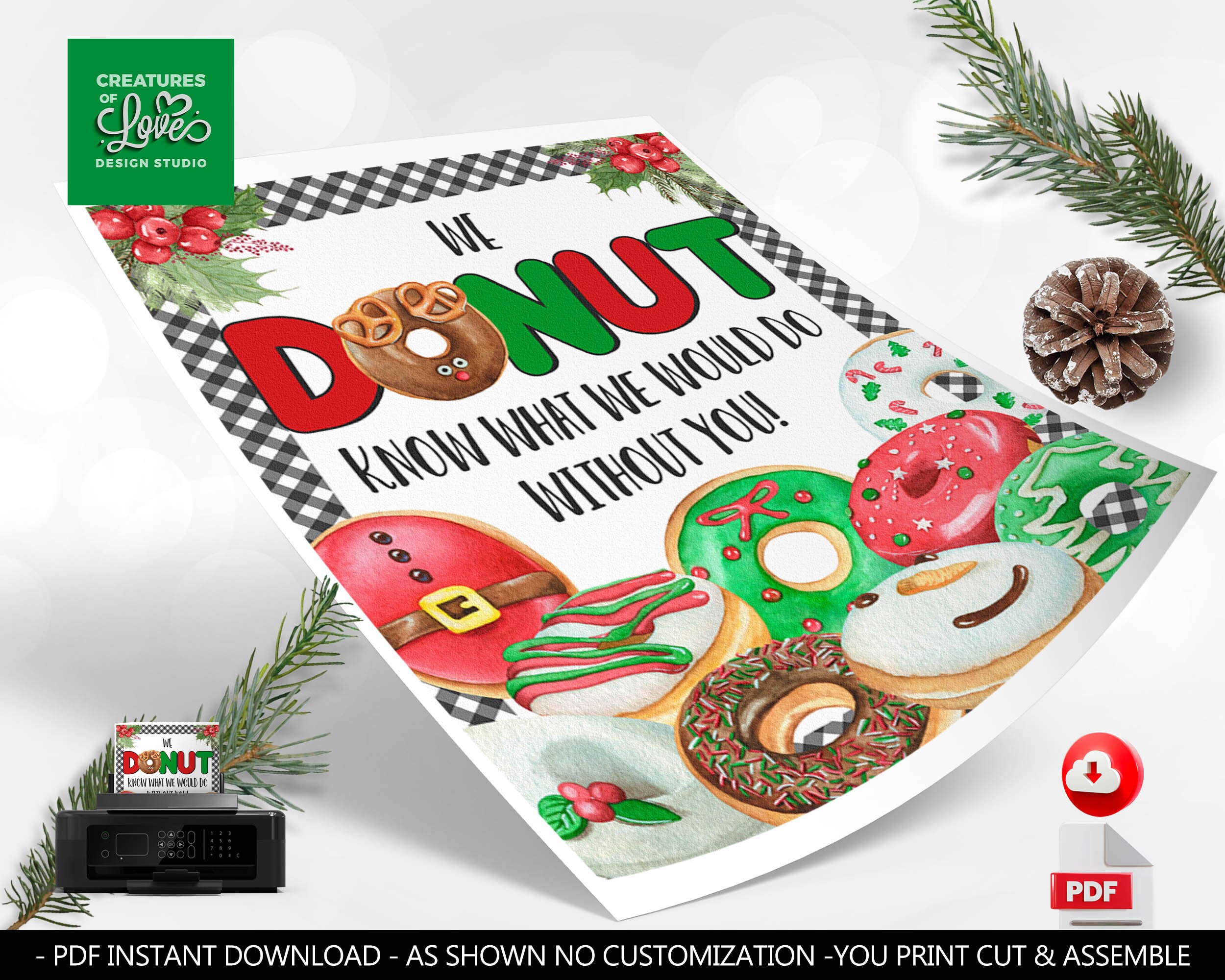 Donut Appreciation Sign Christmas Donut Know School Teacher Staff PTO ...