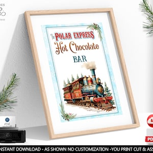 Hot Chocolate Bar Sign Polar Express Hot Cocoa Sign Christmas North ...