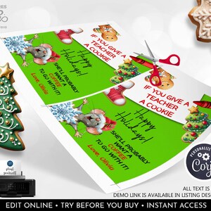 Editable Teacher Appreciation Gift Card Holder Christmas School Staff ...