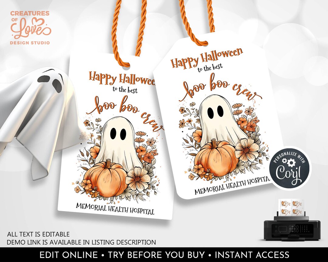 EDITABLE Halloween Gift Tags Halloween Teacher Tag Halloween ...