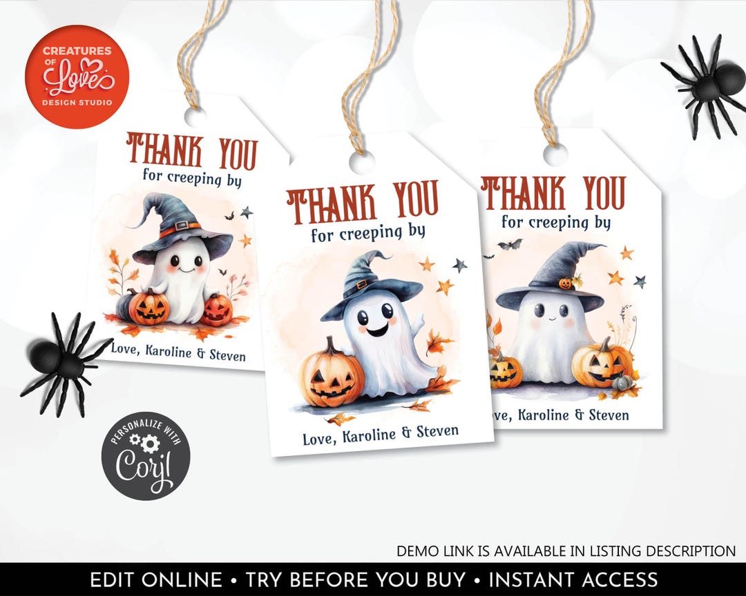 Editable Halloween Tags Spooktacular Ghost Gift Tag Ghost Birthday ...