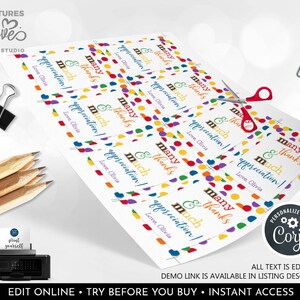 EDITABLE Many Thanks and Much Appreciation Gift Tag Teacher ...
