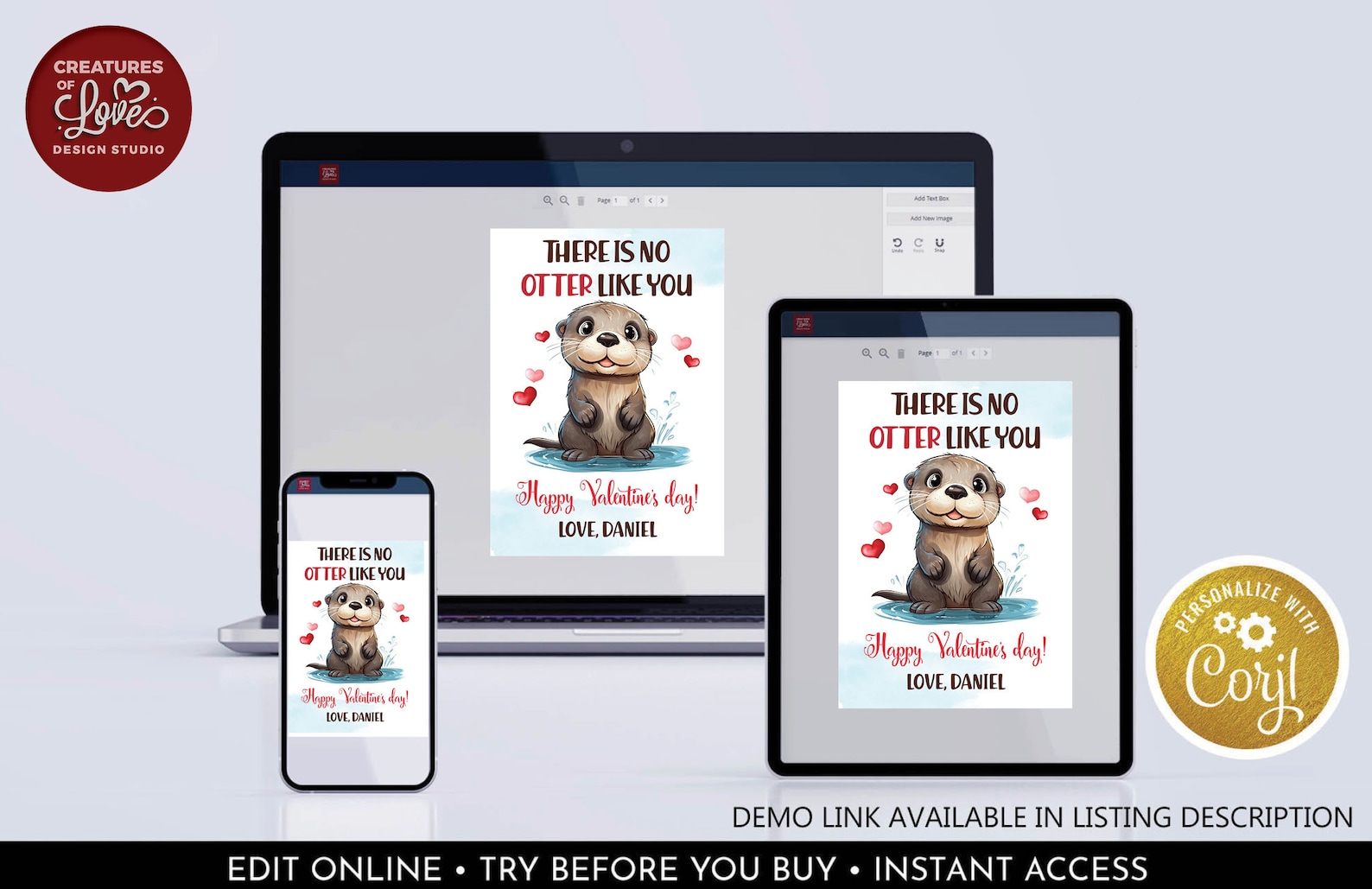 No Otter Like You Valentine's Day Cards Cute Otter Valentines Day ...