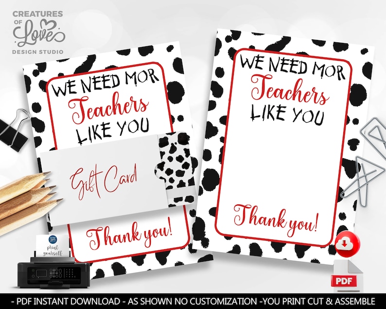 Appreciation Gift Card Holder Teacher School Staff We Need More ...
