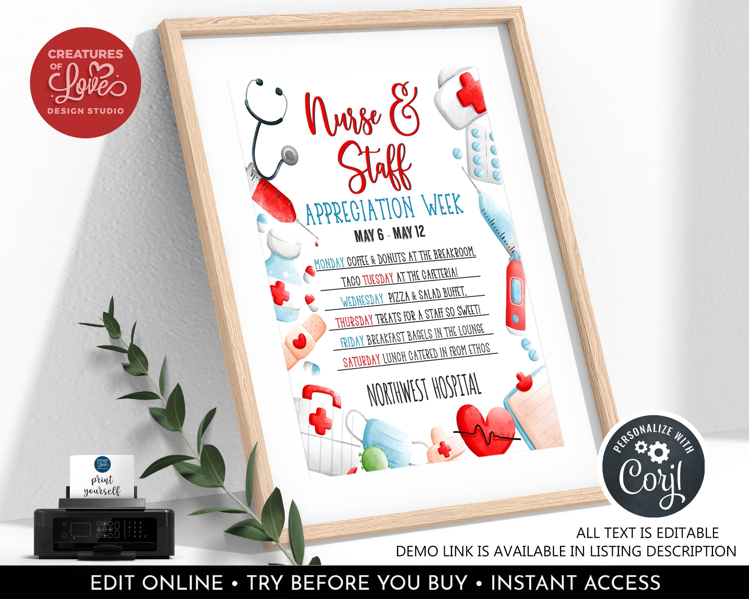 EDITABLE Nurse Appreciation Week Flyer Nurse & Healthcare Staff ...