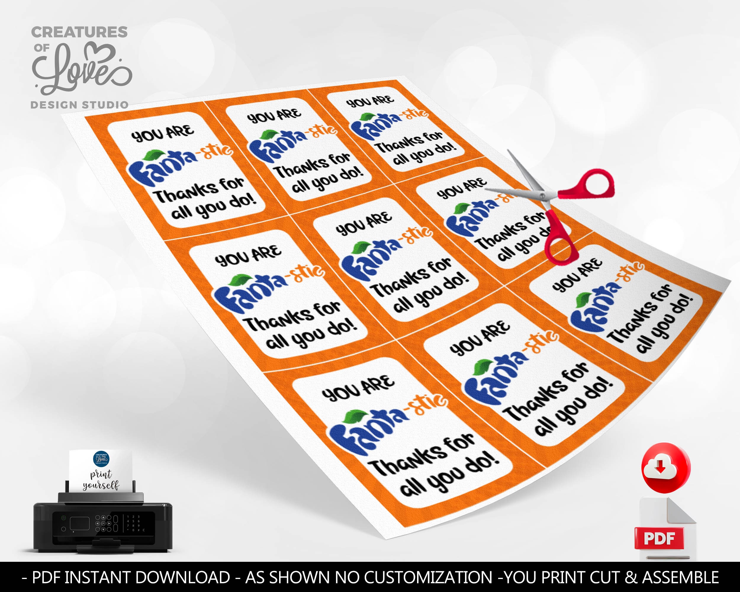 Teacher Appreciation Gift Tag You Are Fantastic Tag Thank You Employee ...