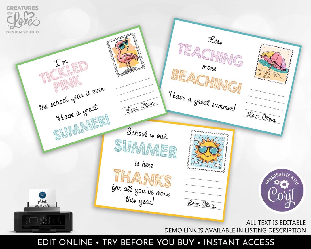 Editable Last Day of School Summer Treat Tags End Year Thank You Gift ...