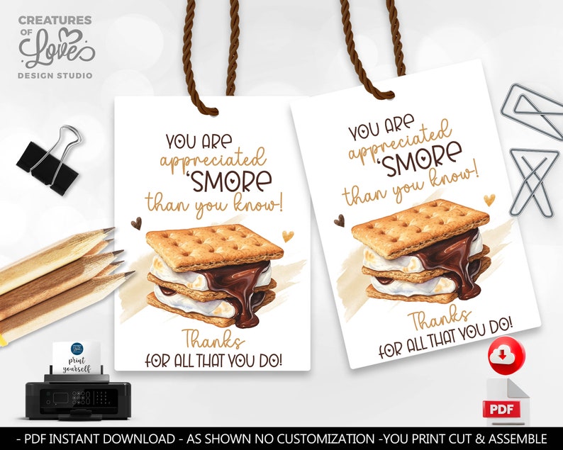 Teacher Appreciation Gift Tags Smore Appreciated Favor Tag School ...