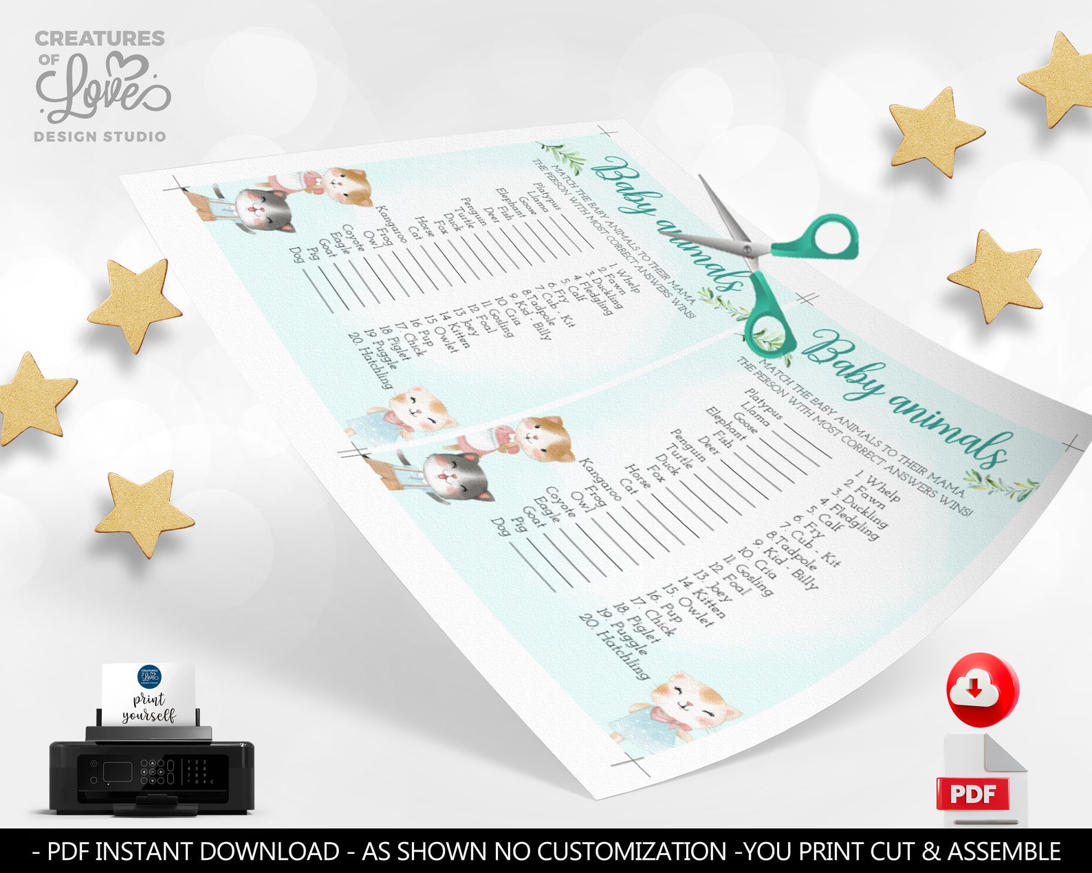 Nursery Rhymes Baby Shower Games Bundle Mother Goose Activity Games ...